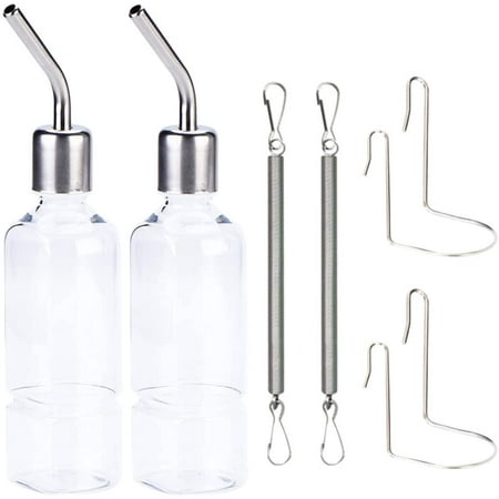 XICEN 2pcs Rabbit Water Bottles No Drip Hamster Drinking Waterers Puppy ...