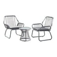 Reid Outdoor 3 Piece Wicker Chat Set, Gray, White - Walmart.com