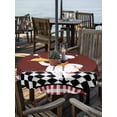 Chef Gourmet Round Outdoor Tablecloth with Umbrella Hole Red Plaid ...