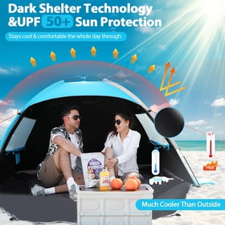 6.7'x6.8' Foldable Beach Cabana, Easy Set-up Portable Beach Tent with ...