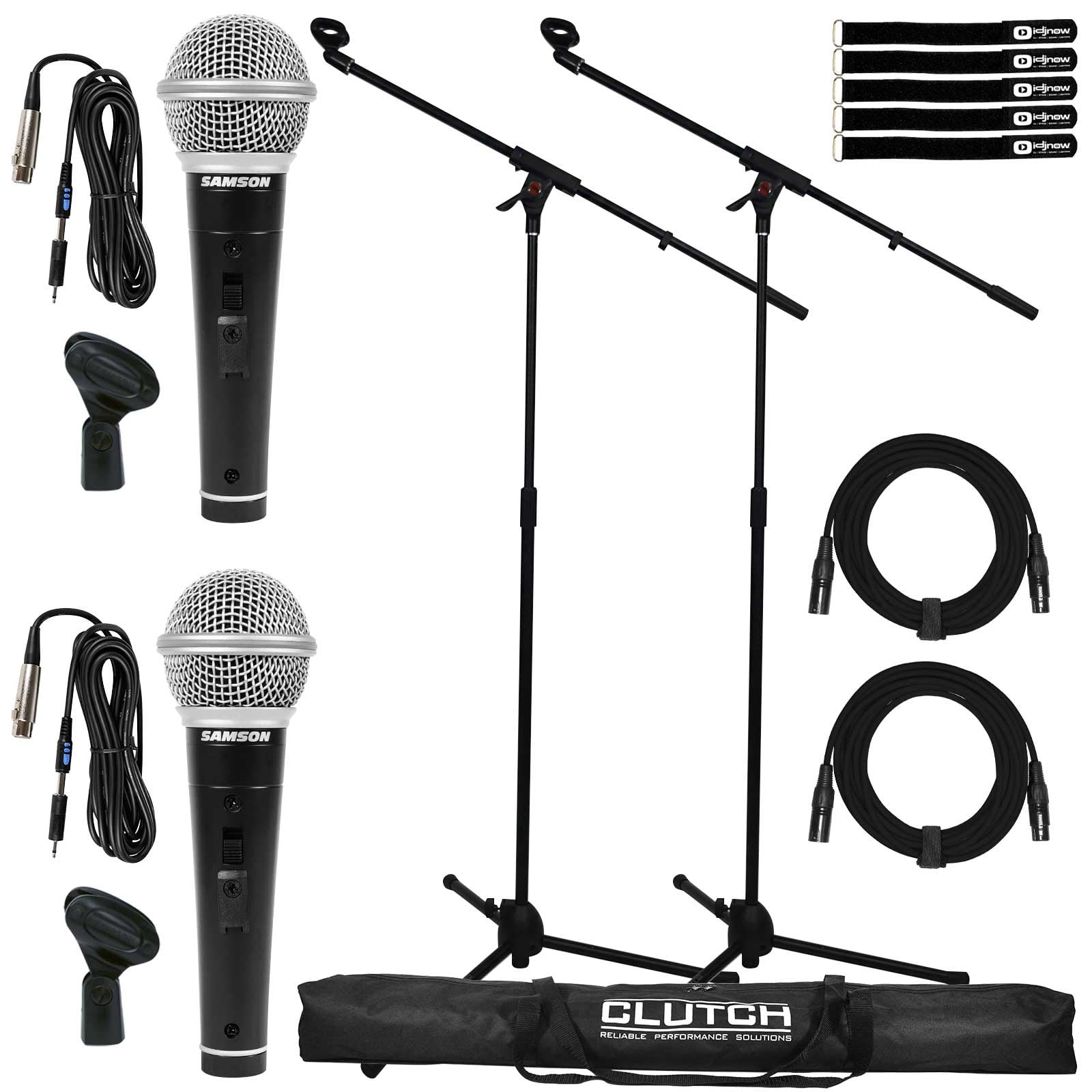 (2) Samson M10 Handheld Dynamic Vocal Microphones with Tripod ...