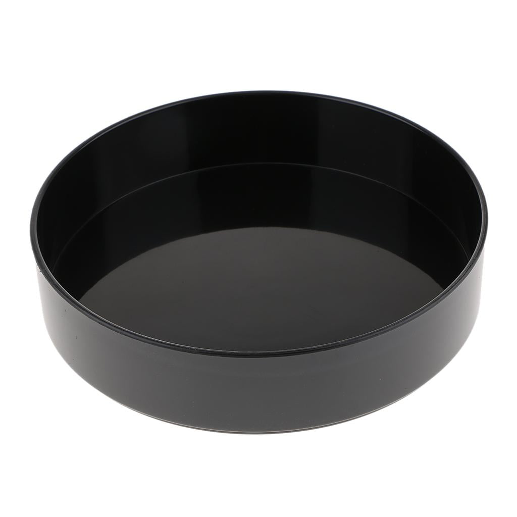 Black Ceramic Round Compote Planter Modern Decorative Centerpiece Bowl ...