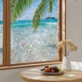 Beach Coastal Window Privacy Film Starfish Palm Tree Sky Tropical ...