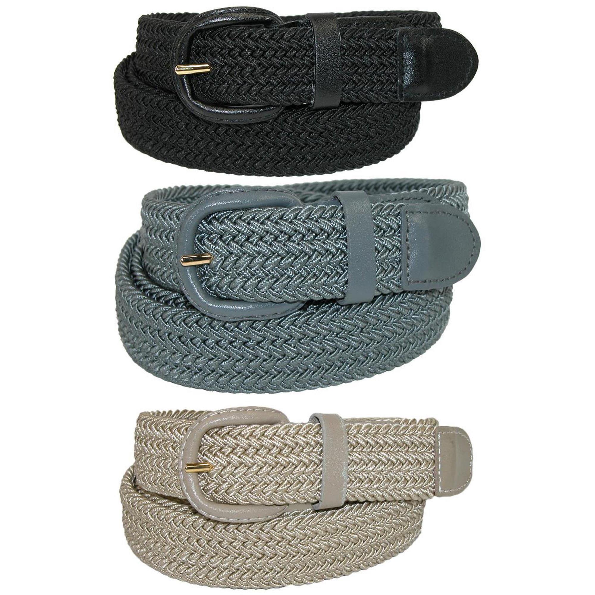 Click here for Ctm Elastic Braided Stretch Belt (Pack Of 3 Colors... prices