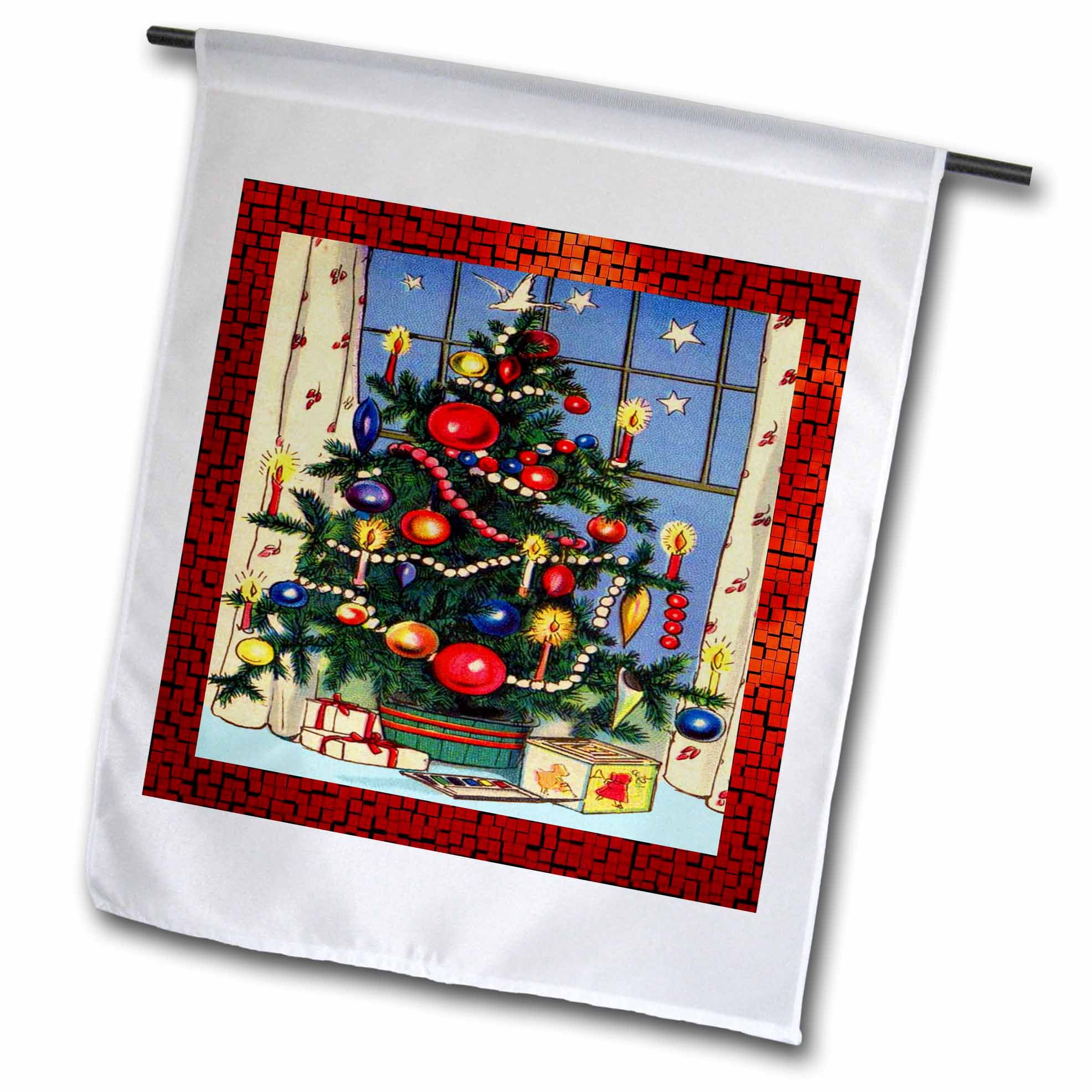 3dRose Old Fashion Christmas Tree - Garden Flag, 12 by 18-inch ...