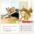COZIWOW Adjustable Pet Ramp, Wooden Folding, High Traction Mat ...