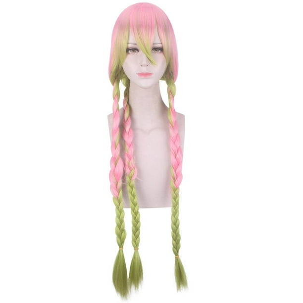 Kanroji Mitsuri Slayer Kanroji Mitsuri Wig Kimetsu Yaiba Long Ponytail ...