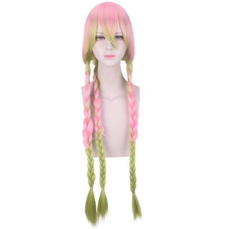 Kanroji Mitsuri Slayer Kanroji Mitsuri Wig Kimetsu Yaiba Long Ponytail ...