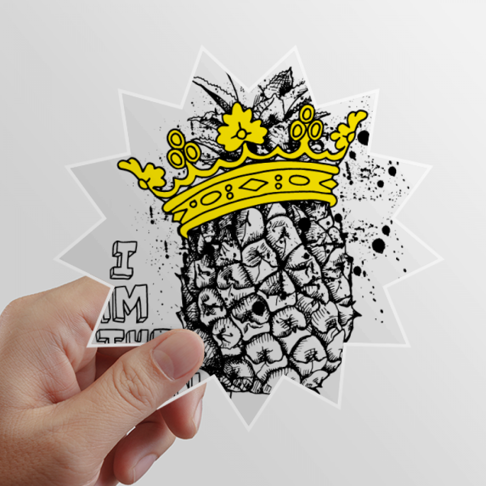 Dibujo de linea de fruta piña rey Calcomanías solares de vinilo ...