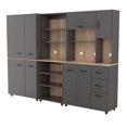 Inval Proforte 3-Piece Garage Cabinet Set, Dark Gray and Maple ...