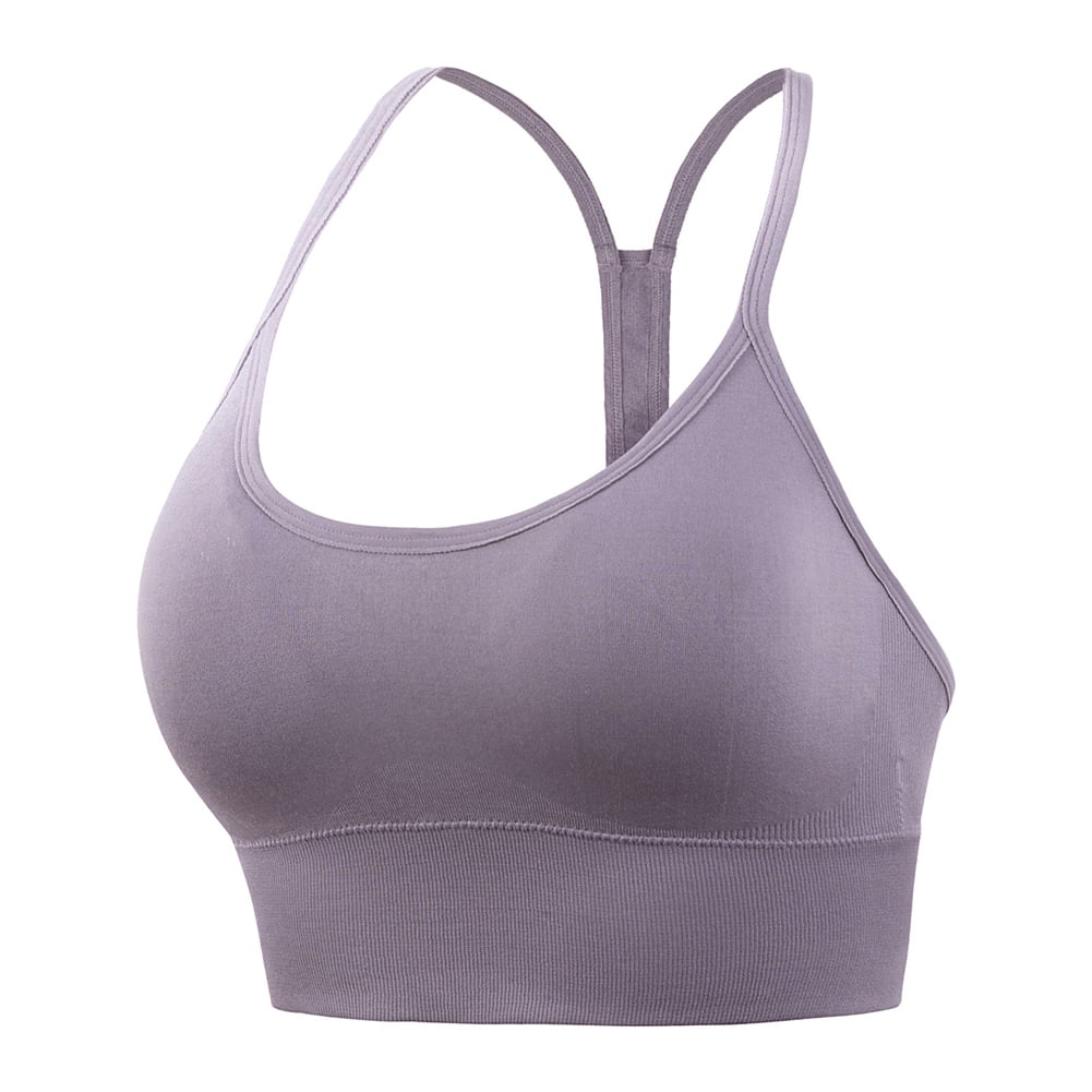 Valcatch Y Back Sports Bra for Women Padded Racerback Spaghetti Straps ...