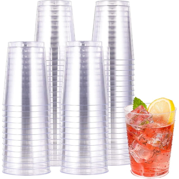 Paquete de 100 vasos desechables pequeños transparentes de 5 oz, vasos ...