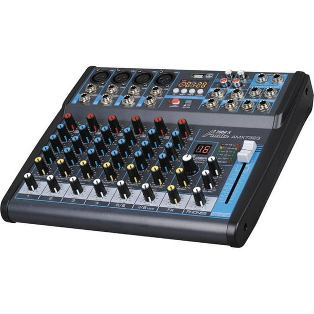 Audio2000'S AMX7323- Professional Eight-Channel Audio Mixer with USB ...