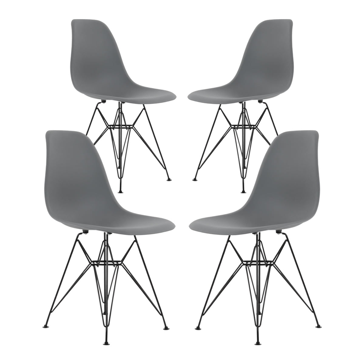 Set de 4 Sillas de Comedor Gaon Legacy Moderna Mid Century Gris con ...