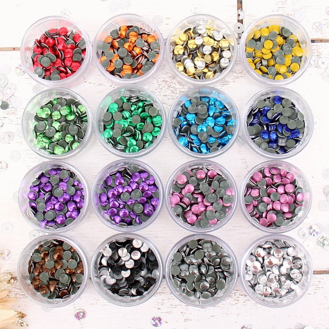 Threadart 4MM Hot Fix Metallic Nailhead Set - 16 Colors - 4 Gross Each ...