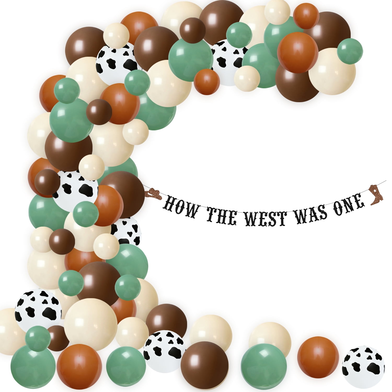 Cowboy Themed 1st Birthday Decorations Brown and Beige Balloons Garland ...