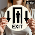 2D Flat, Pack of Retro Aluminum Fire Safety Evacuation Signs - 8 Inch ...