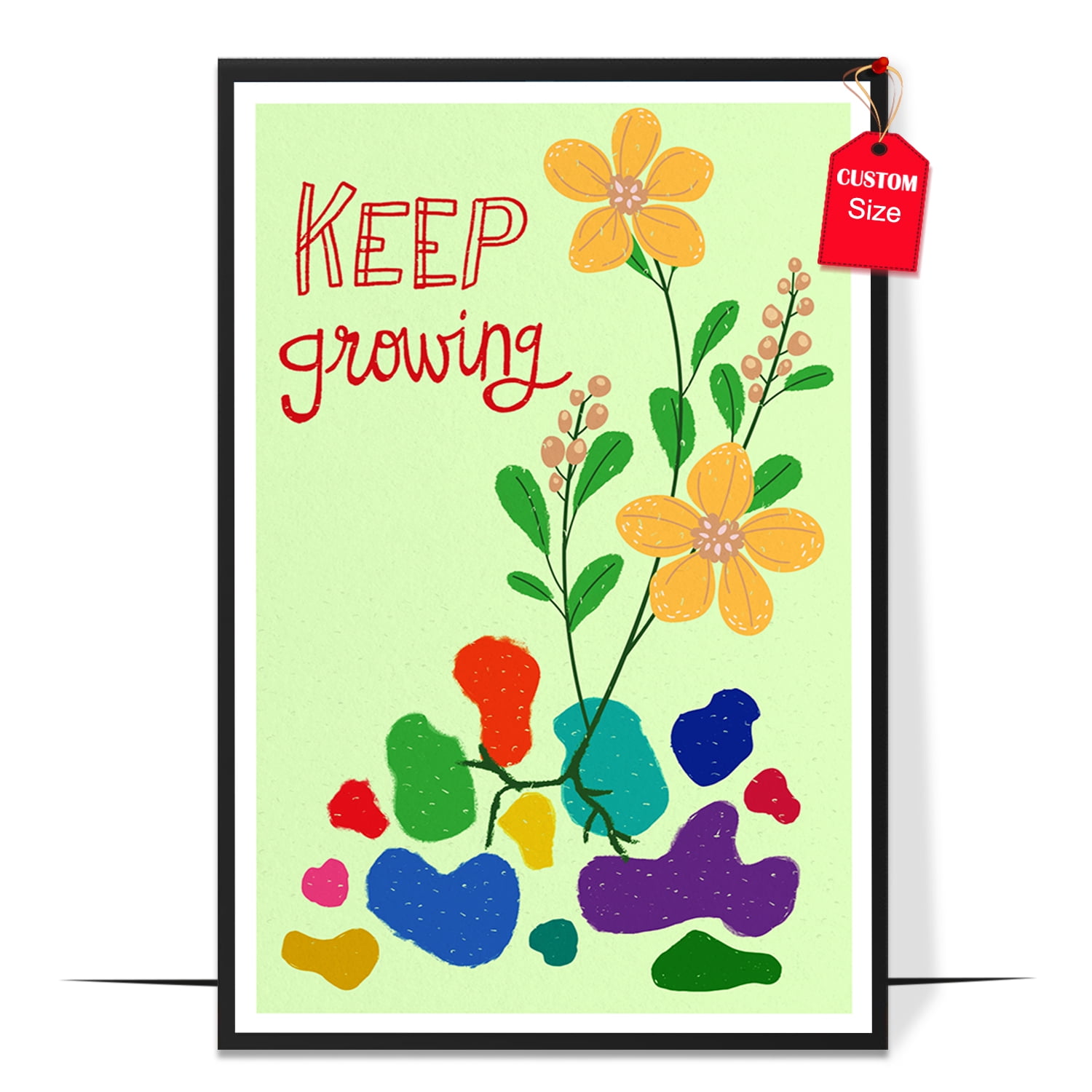 LOLUIS Keep Growing Poster, Mental Health Quote Poster, Therapist ...