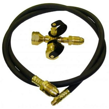 Camco 59123 Propane Brass 4-Port Tee - With 5' and 12' Extension Hoses ...