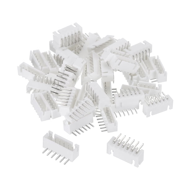 2.54mm Connector 6 Pin Male Adapter Right Angle Pin Header White Socket ...