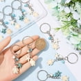20Pcs Turtle with Starfish Turquoise Pendant Keychains with Iron Ring ...