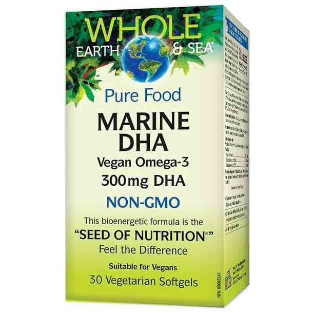 Whole Earth & Sea - Pure Food Marine DHA Vegan Omega-3, 30 Softgels ...