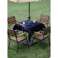 Fantasy Stars Square Outdoor Tablecloth with Umbrella Hole Dark Blue ...