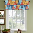 2 Pack Triangle Splicing Boho Valance for Window Abstract Floral Ethnic ...