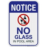No Glass in Pool Area Sign, Pool Sign, - Walmart.com