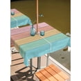 Color Wood Grain Square Outdoor Tablecloth with Umbrella Hole Country ...