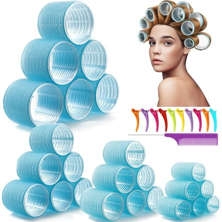 Jumbo Hair Rollers Hair Curlers. 2.5 inch Large Self Grip Hair Curlers ...