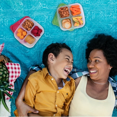 EasyLunchboxes Bento Snack Boxes - Reusable 4-Compartment Food ...