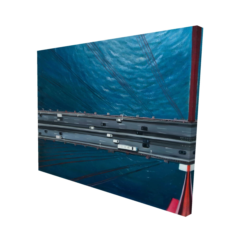 Overhead view of traffic on the golden gate - 08x10 Print on canvas ...