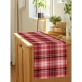 Burlap Table Runner 36 Inches Long, Vintage Red Checkered Stripe Non ...
