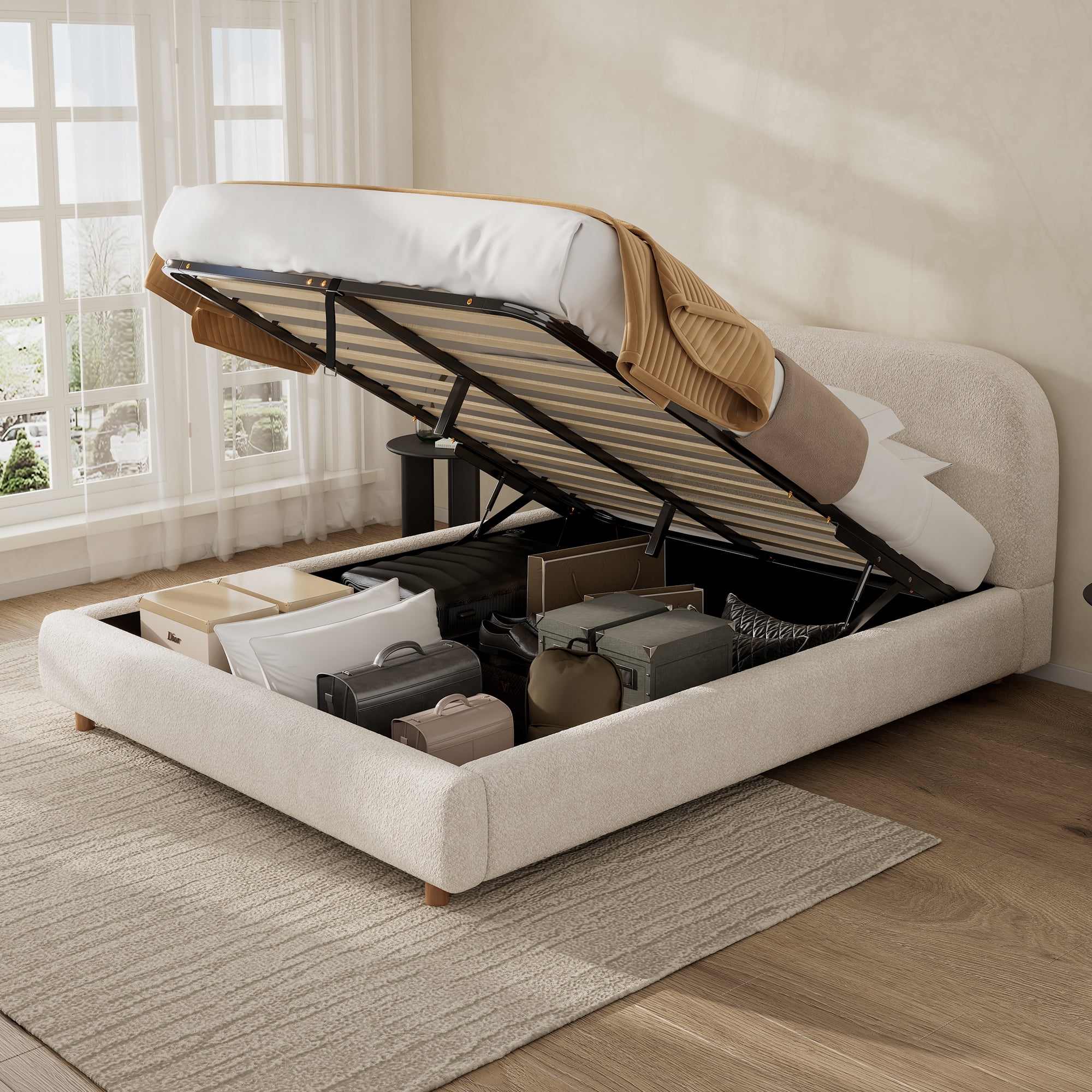 Click here for Modernluxe Queen Size Hydraulic Lift Up Storage Be... prices