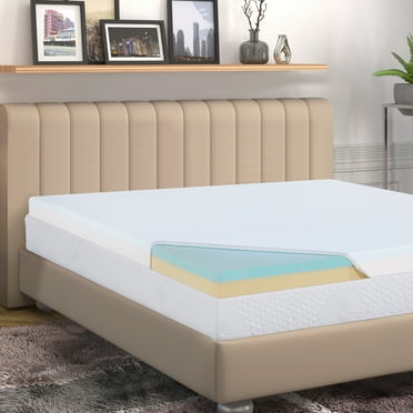 Allswell 4" Memory Foam Mattress Topper Infused with Copper Gel, Full ...