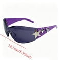 AJGRHE Trendy Y2K Sunglasses, Star Shades, One Piece Transparent Tinted ...