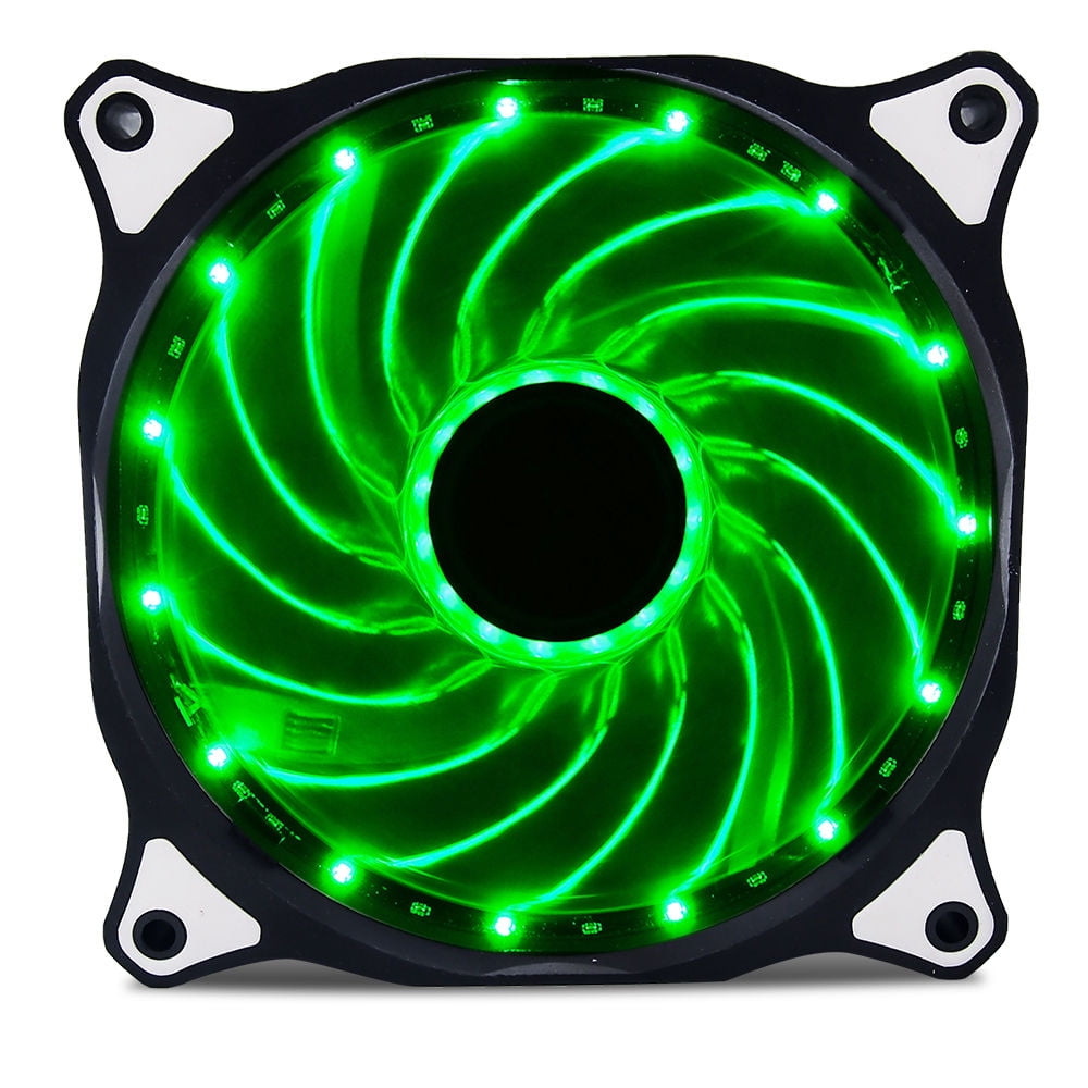Vetroo 120mm Green 15-LEDs Cooling Fan for Computer PC Cases, CPU ...