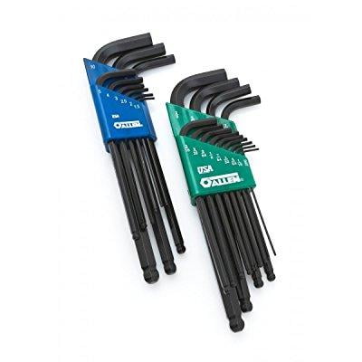 Allen 56192 22-Key Long Arm SAE/Metric Ball-Plus Hex Key Set - Walmart ...