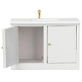 BIMZUC 1:12 Scale Dollhouse Wood Bathroom Sink Simulated White Wash ...