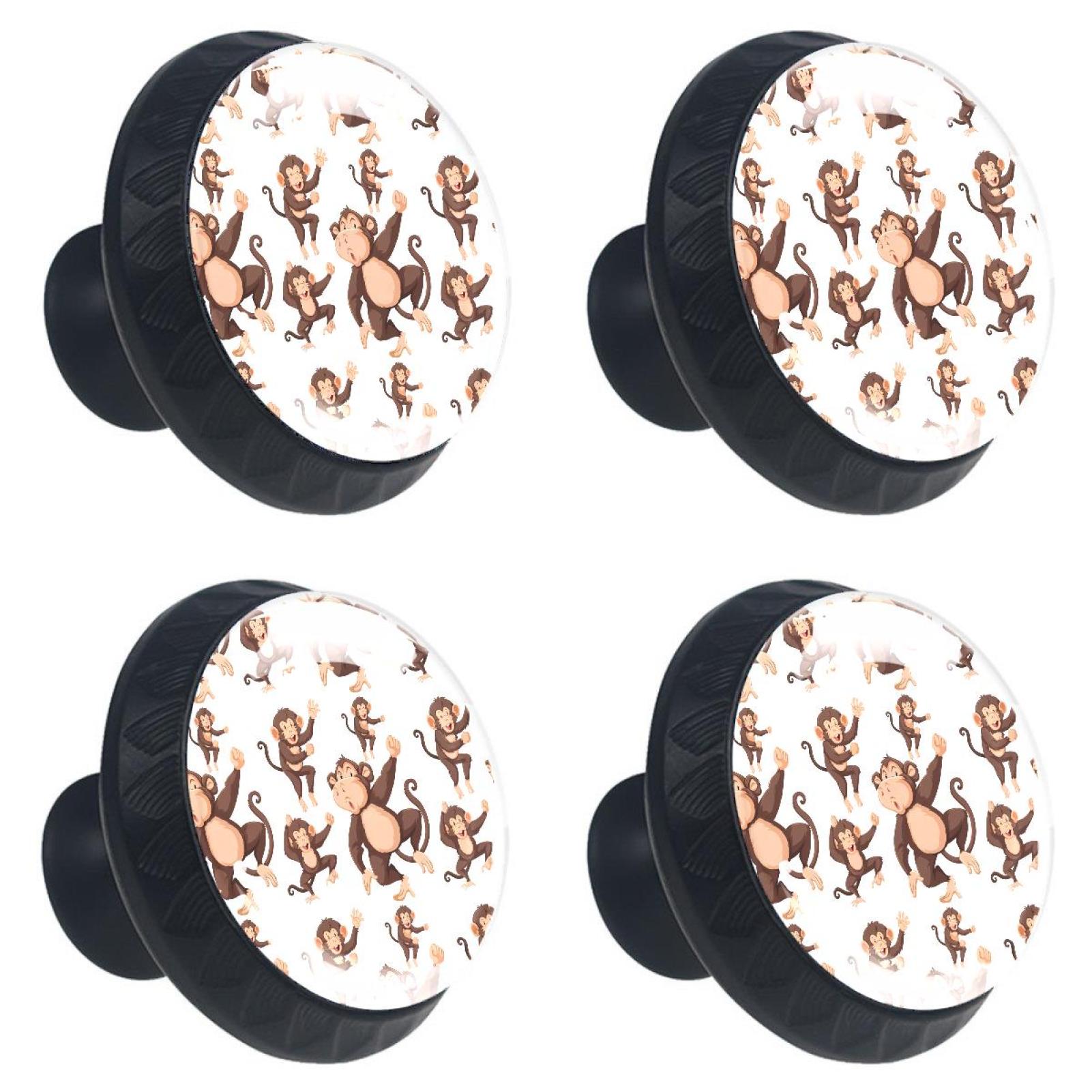 4 Pcs monkey Knobs for Kitchen Cabinet Cupboard Dresser Bookcase Drawer ...