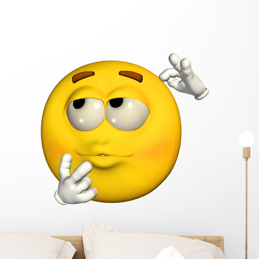 Emoticon Wondering Wall Decal Mural by Wallmonkeys Peel and Stick ...