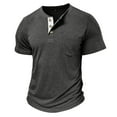 cfhntfmh Men's Henley Muscle T Shirts Casual Short Sleeve Button Cotton ...