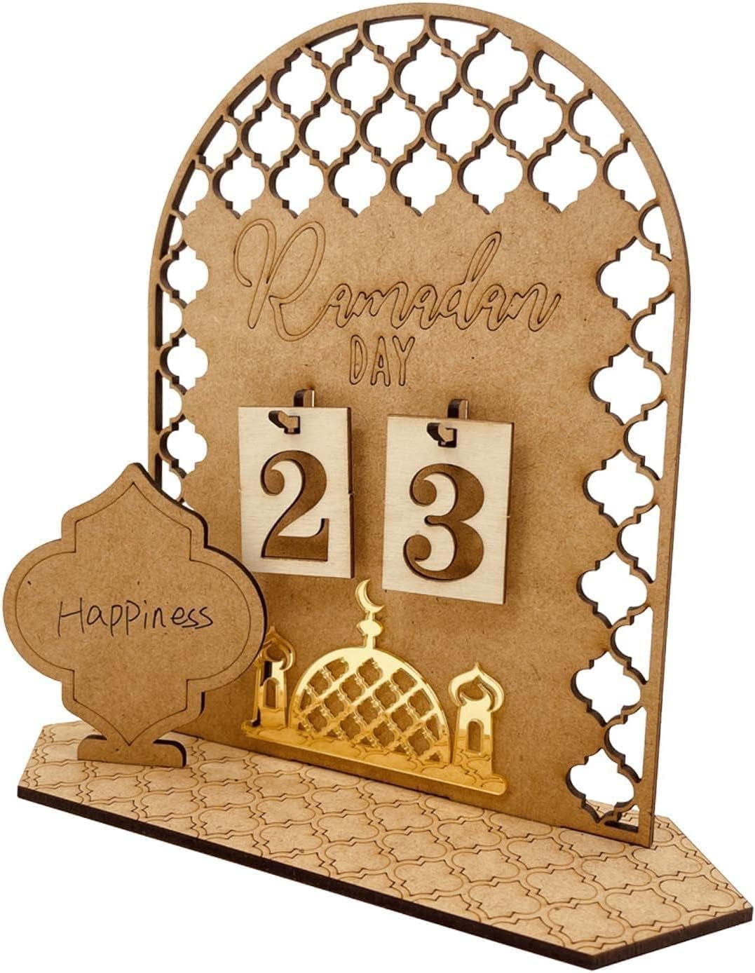 Ofocase Ramadan Countdown Calendar Wooden Ramadan Calendar Eid Mubarak ...