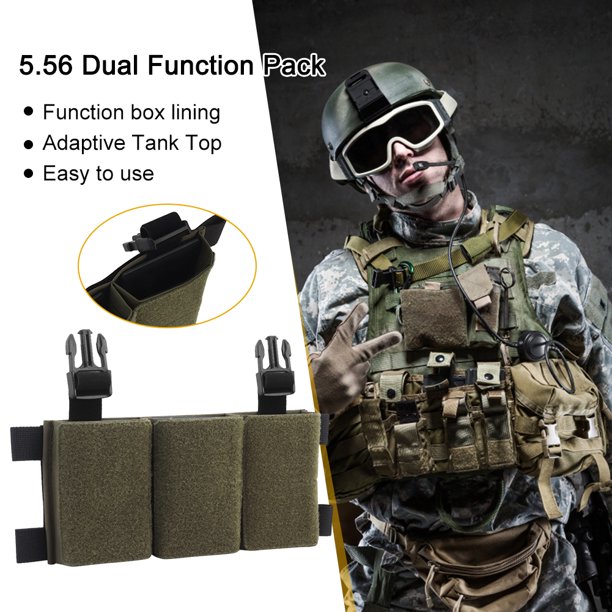 Porta revistas triple elástico, bolsas tácticas Molle Mag de 5,56 mm ...