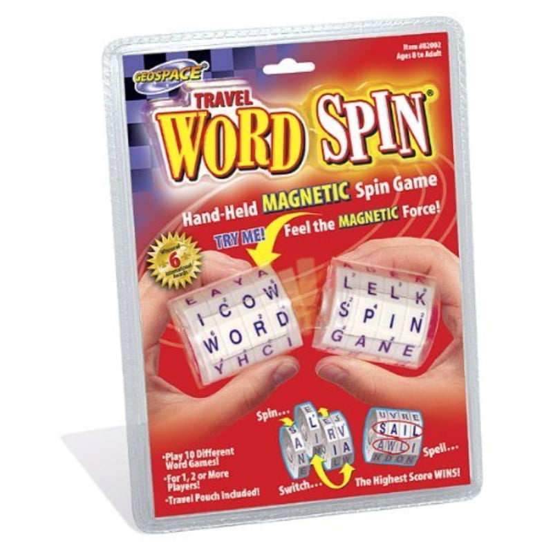 word spin travel edition - handheld magnetic word game with storage ...
