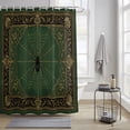 Black Spiders Shower Curtain for Bathroom, Vintage Green Web Insects ...