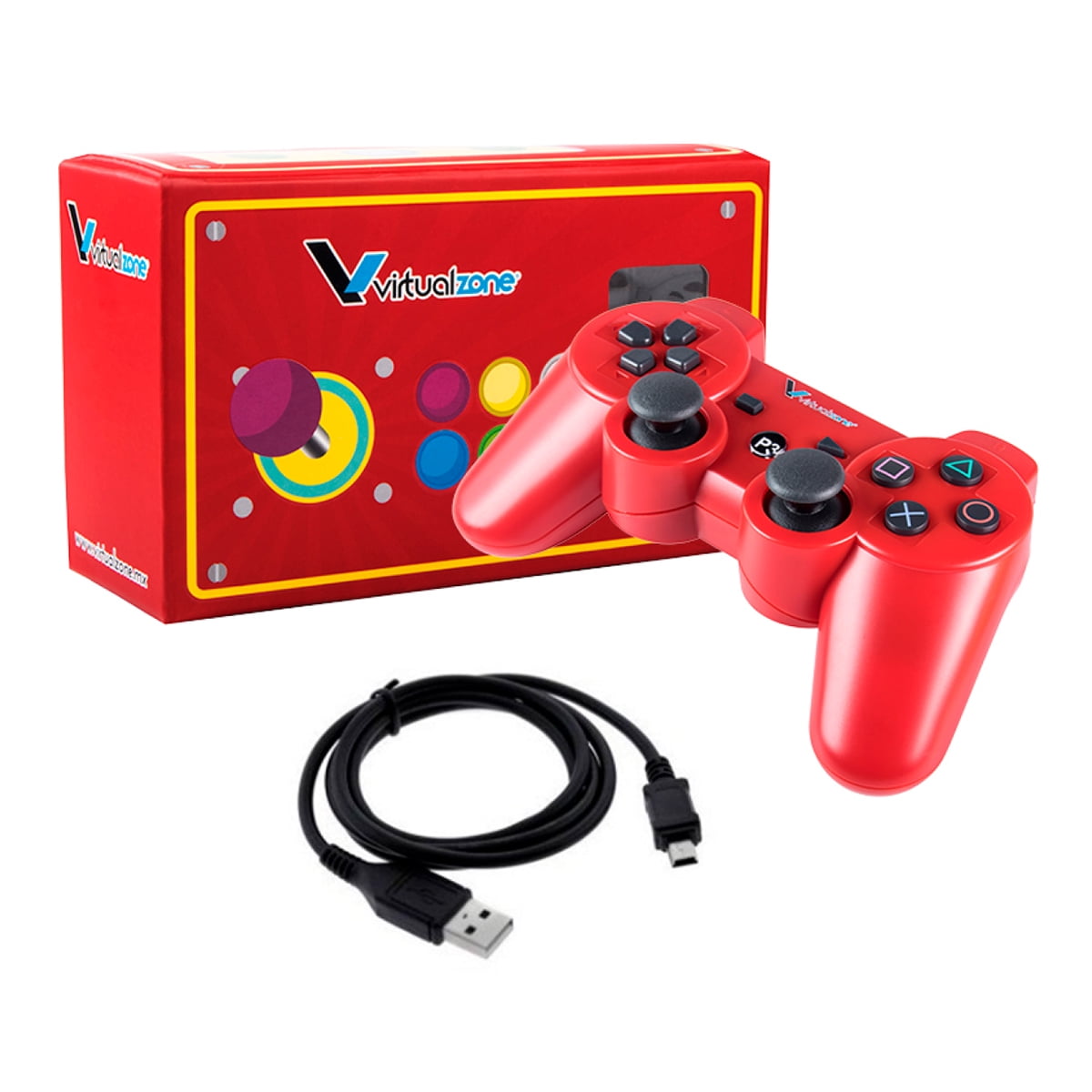 Control Inalámbrico Virtual Zone Gamepad Inalámbrico PS3 Rojo | Walmart ...