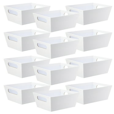 Sterilite 12-Pack White Plastic Storage Tray Bin, Stackable, for Home ...