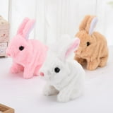 Techinal Electric Rabbit Toy Plush Bunny Battery Operated Hopping ...